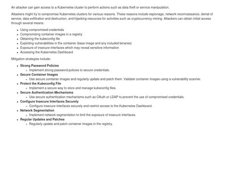 Malicious Actions On Kubernetes Cluster Security Best Practices For Generative Ai In The