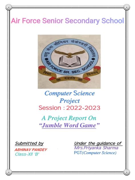 Abhinav Pandey Computer Science Project Class 12 Pdf