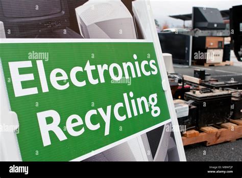 An Electronics Recycling Sign Tells People Where To Drop Off Old