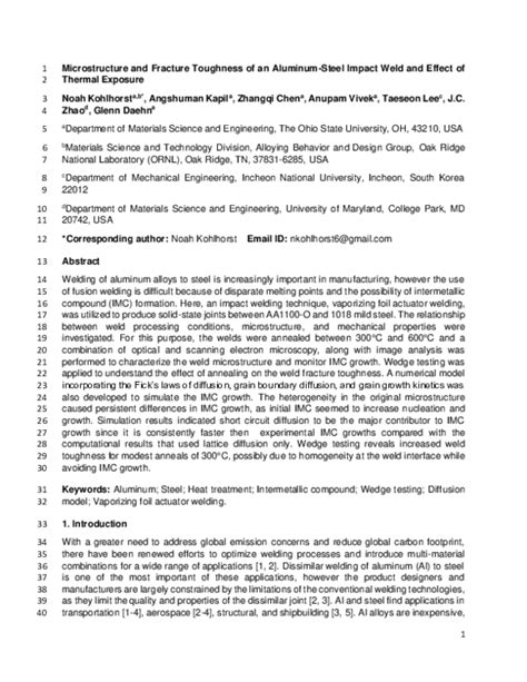 Pdf Microstructure And Fracture Toughness Of An Aluminum Steel Impact