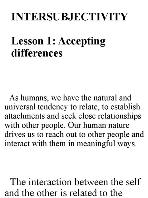 Intersubjectivity 1 Pdf