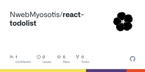 GitHub NwebMyosotis React Todolist