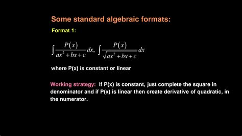 Solution Indefinite Integration Of Algebric Expression Formulas