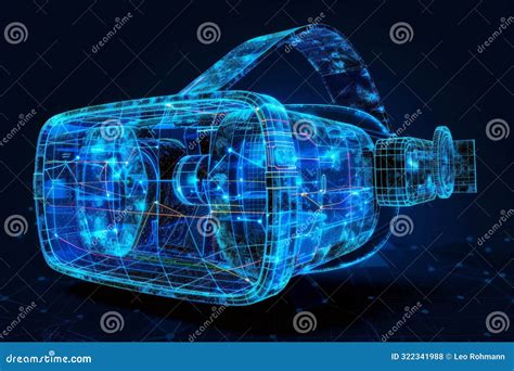Wireframe Vr Headset Design In A Digital Environment Showcasing