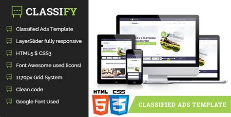 Classify Classified Ads Html Template By Joinwebs Themeforest