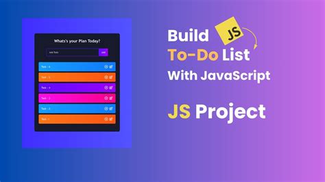 How To Create To Do List App Using Html Css And Javascript Task App In Javascript Youtube