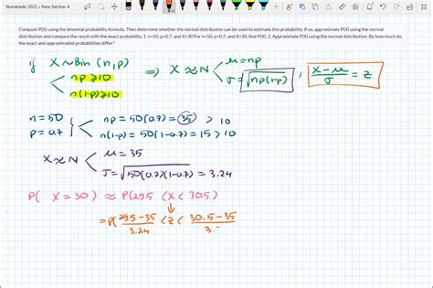 SOLVED: Compute P(X) using the binomial probability formula. Then determine whether the normal ...