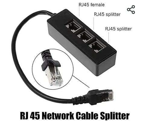 Cerrxian Rj45 Ethernet Splitter Cable Rj45 1 Male To 3 X Female Lan Ethernet Splitter Adapter