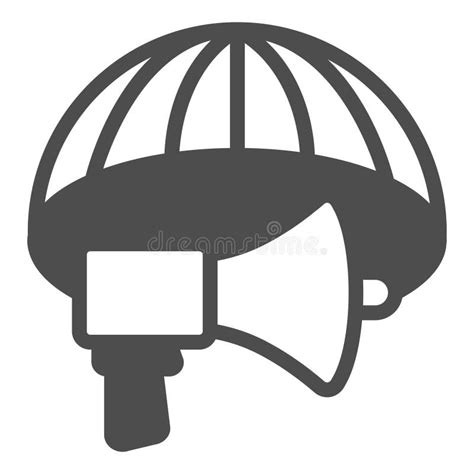 Dome Cap And Loudspeaker Solid Icon Neural Dataset Concept Vector Graphics Stock Vector