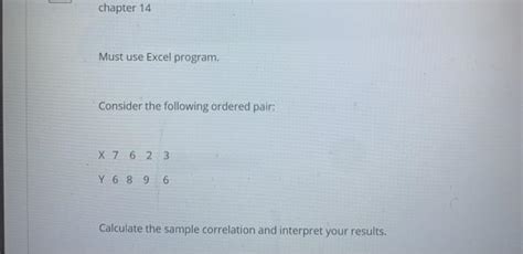 Solved Chapter 14 Must Use Excel Program Consider The