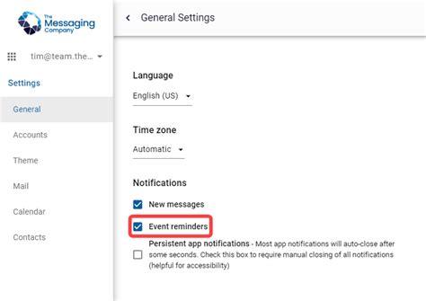 Set Up Notifications On Webmail The Messaging Company