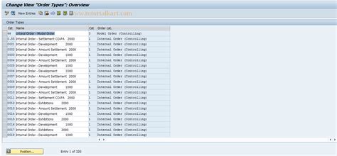 KOT2 TP SAP Tcode Maintain Order Types All Categs