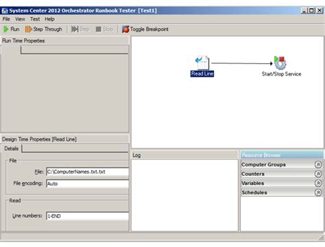run the runbook tester in system center 2012 r2 new horizons