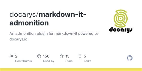GitHub Docarys Markdown It Admonition An Admonition Plugin For Markdown It Powered By Docarys Io
