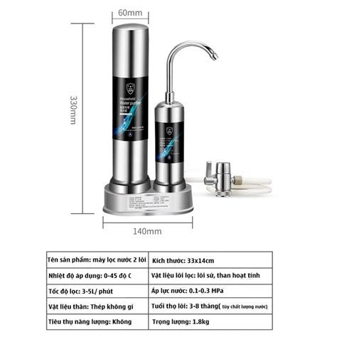 Mua Máy Lọc Nước Mini Chính Hãng Công Nghệ Nhật Bản 2 Lõi Sứ Than Hoạt