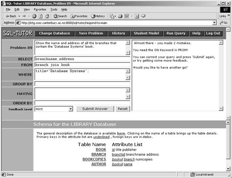a screenshot from sql tutor download scientific diagram