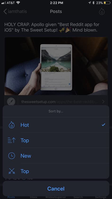 when sorting through a users post history the controversial tab says