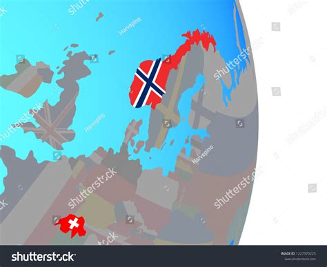 Efta Countries National Flags On Simple Stock Illustration 1227370225