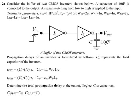 2 Consider The Buffer Of Two Cmos Inverters Shown Below A Capacitor