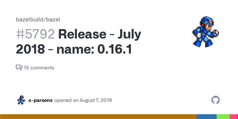 Release July 2018 Name 0161 · Issue 5792 · Bazelbuildbazel