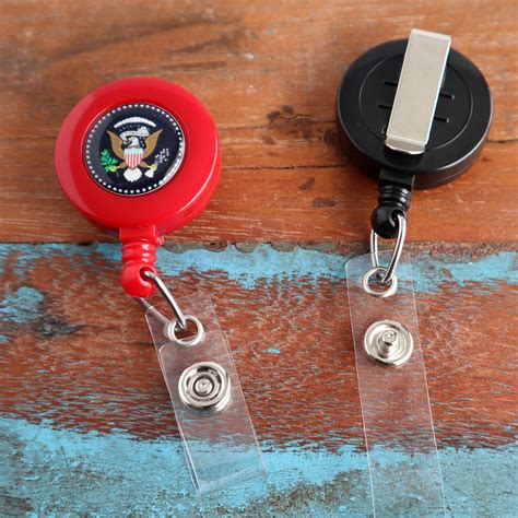 Custom Printed Retractable Badge Reels With Belt Clip Personalize With Your Brand Logo Black