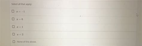 Solved Consider The Graph Of F X Below Select All Of The