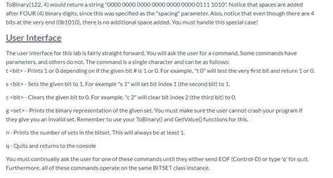 Solved Overview You Will Be Designing A Bitset Class This