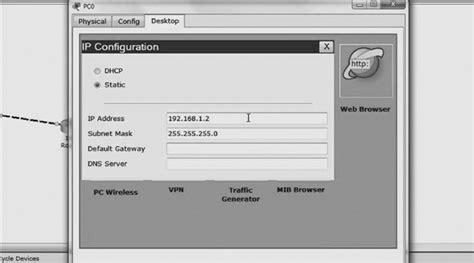 7 Screen Shot Of The Packet Tracer Interface Showing Gui Configuration