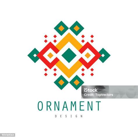 로고 디자인 기하학적 도형 장식적인 추상 배지 다채로운 템플릿 레이블 벡터 일러스트 레이 션에 대 한 화려한 패턴을 장식 개념에 대한 스톡 벡터 아트 및 기타 이미지