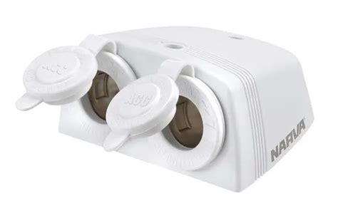 Twin Acc Socket Smount White Wide Bay Caravans