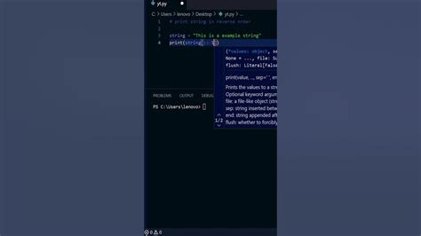 How To Print Reverse String In Python Youtube