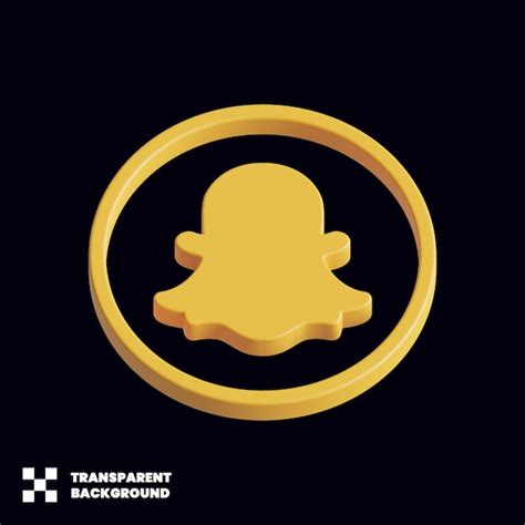 3d 렌더링의 Snapchat 소셜 미디어 아이콘 프리미엄 Psd 파일