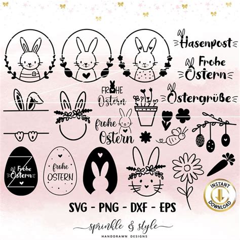 Happy Easter Plotter File Plotter File Svg Png Rabbit Plotter File Digi Stamp Easter Bunny