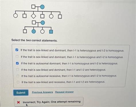 Solved Select The Two Correct Statements If The Trait Is