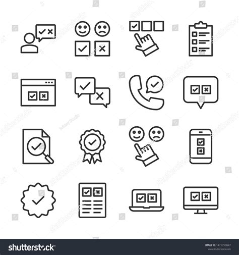 Survey Line Icons Set Vector Illustration Stock Vector Royalty Free 1471750847 Shutterstock