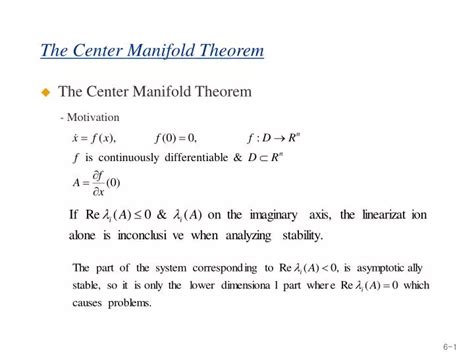 Ppt The Center Manifold Theorem Powerpoint Presentation Free