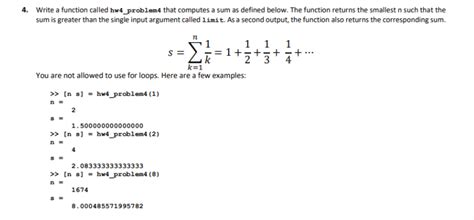 solved 4 write a function called hw4 problem4 that computes