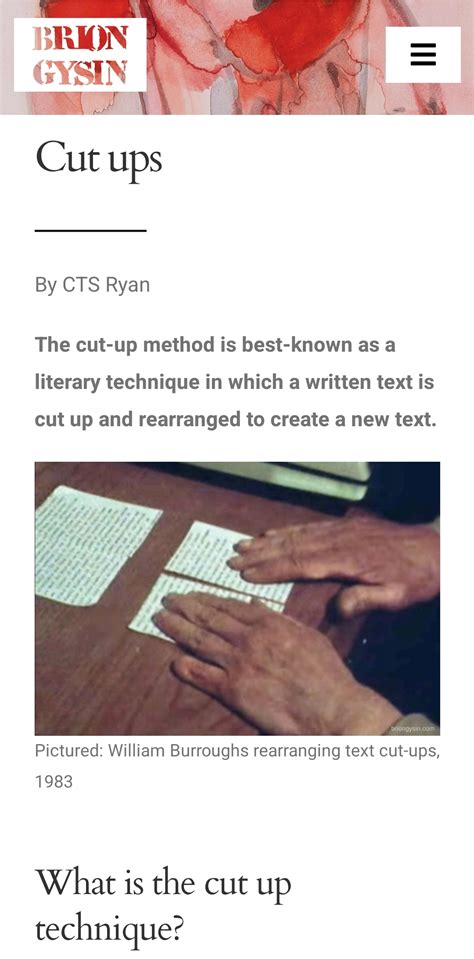 Cts Ryan On The Cut Up Technique Slowforward