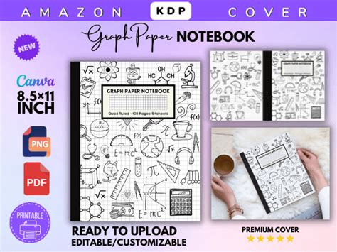 Graph Paper Notebook Cover Template Graphic By Pandapaws · Creative Fabrica