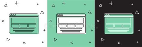 Set Ui Or Ux Design Icon Isolated On White And Green Black Background Vector Stock Vector