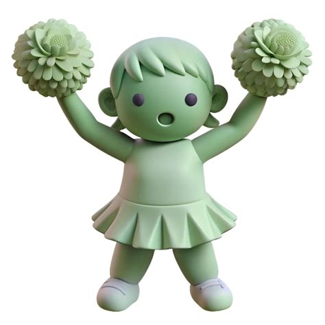A Doll With Green Hair And A Green Dress With The Words Quot Pom Quot On It Premium Ai