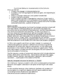 FBA Handout By Out Of The Box ABA And Babe Psych Resources TPT