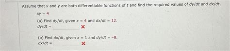 Solved Assume That X ﻿and Y ﻿are Both Differentiable