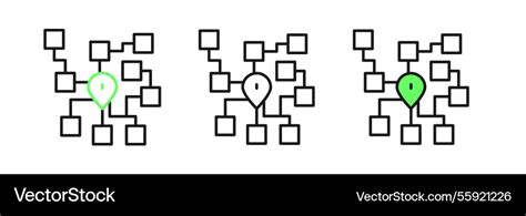 Set Line Neural Network Icon Isolated On White Vector Image