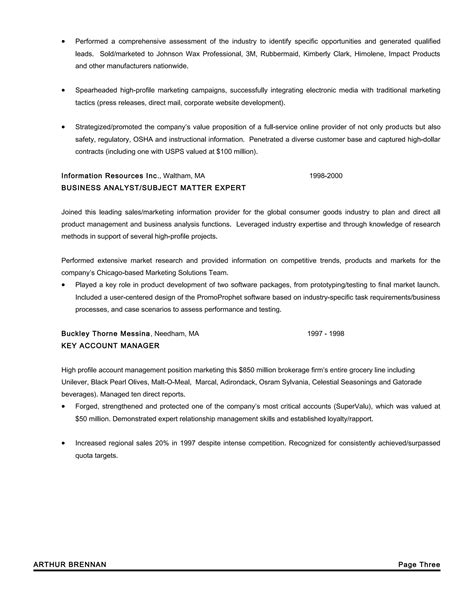 Arthur Brennan 1 4 16 Resume Doc Sales Business