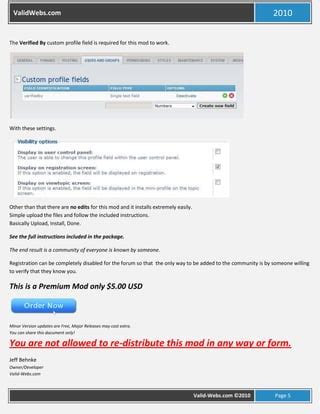 PhpBB3 Invitation Only Mod PDF