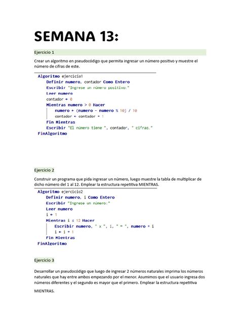 Semana 13 Algoritmos Pdf
