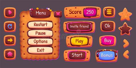 Set Of Game Arrows Ui Or Gui Interface Cursors Stock Vector Illustration Of Interface Glossy