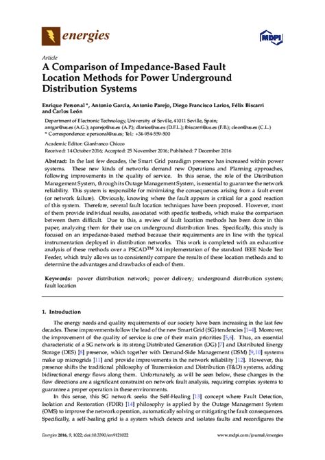 Pdf Comparison Of Impedance Based Fault Location Methods For Power