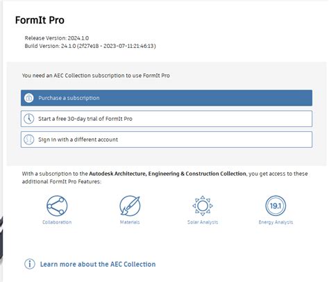 Solved I Dont Have Access To Formit Pro With My Aec Collection